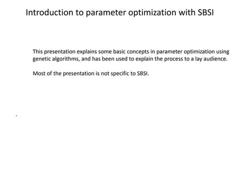 sbsi optimization tutorial pptx computing technology and computing