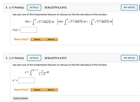 Solved 2 1 Points DETAILS SCALCET9 5 3 013 MY NOTES Chegg