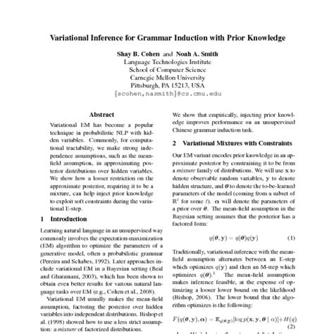 Variational Inference For Grammar Induction With Prior Knowledge Acl