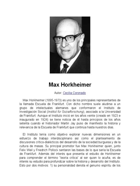Max Horkheimer Y David Hume Pdf La Teoría Crítica Razón
