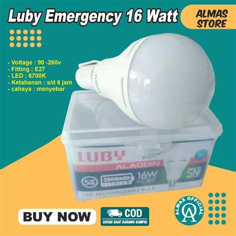 Lampu Emergency Elektronik Darurat Luby Emergensi MatiListrik Pencahayaan Aladin Led Untuk