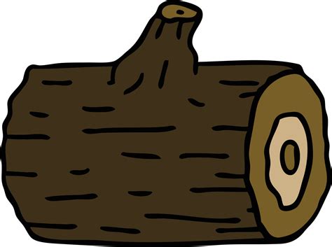 Quirky Hand Drawn Cartoon Wooden Log 10237104 Vector Art At Vecteezy