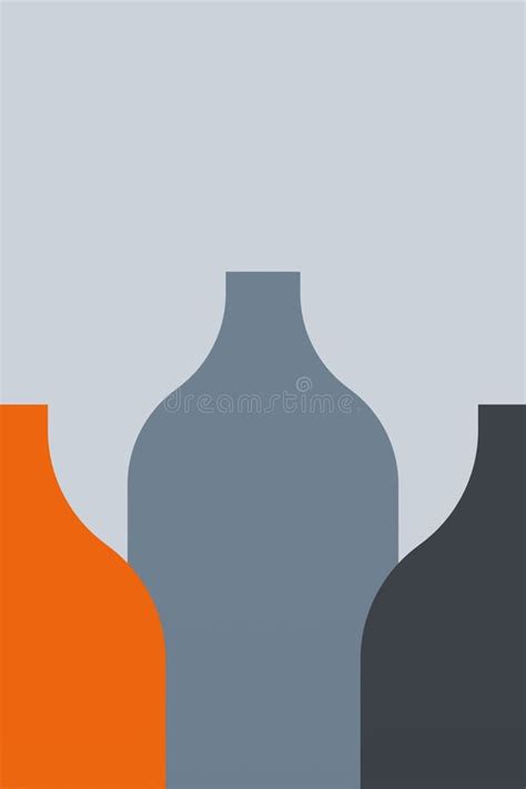Mid Century Modern Boho Wall Art Decoration Stock Illustration