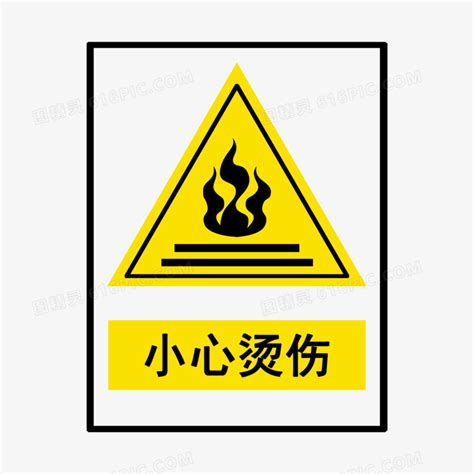 扁平黄色小心烫伤图标元素图片免费下载 PNG素材 编号1yqilxqo0 图精灵
