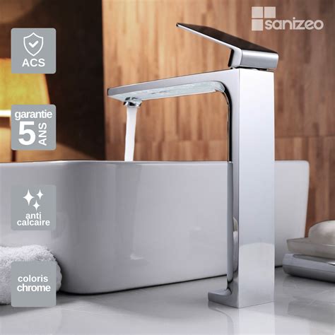 Robinet Mitigeur De Lavabo Anti Calcaire Bec Haut Chrome Fiyi Bdf016 3