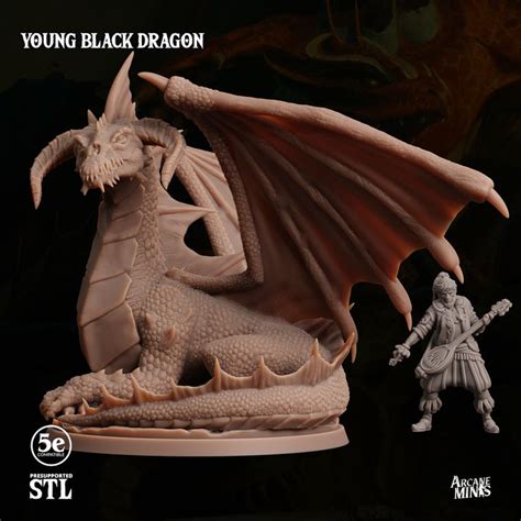 3d Printable Young Black Dragon By Sordane Publishing