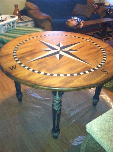 Hand Painted Compass Table Painted Furniture Table Furniture