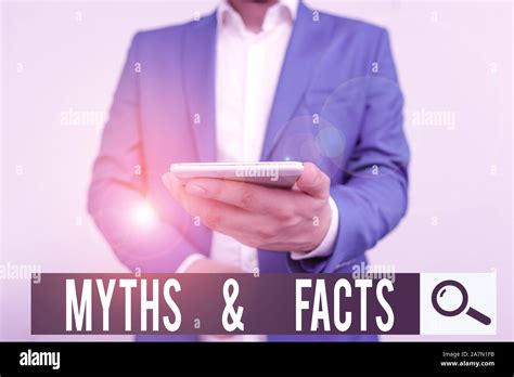 Writing Note Showing Myths And Facts Business Concept For Usually