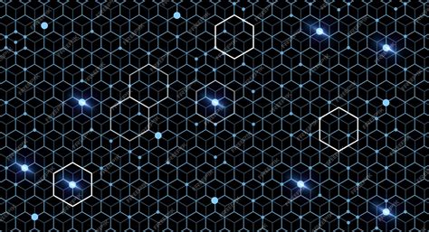 Premium Photo Blue Hexagon Pattern And Light On Black Background With