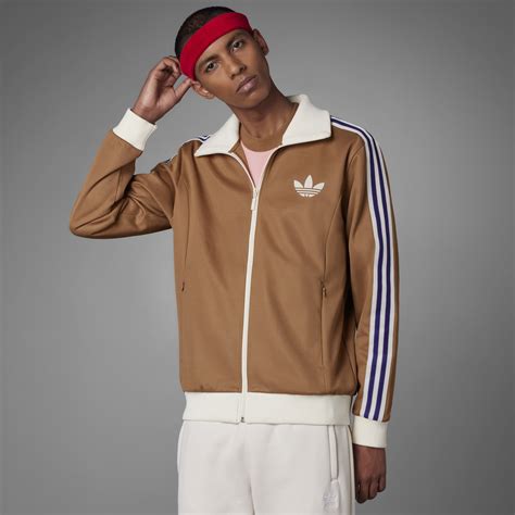 Adidas Adicolor 70s Striped Track Top Brown Adidas Kw
