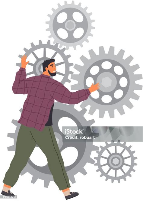 비즈니스 규제 프로세스 및 팀워크 추상적 개념과 상호 작용하는 기어 협업 개체 그룹에 대한 스톡 벡터 아트 및 기타 이미지