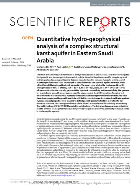 Quantitative Hydro Geophysical Analysis Of A Compl Pdf Aquifer Hydrogeology