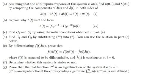 solved 5 consider a causal continuous time lti system