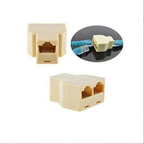 หัวต่อแยกสายแลน ออกเป็น 2 เส้นเล่นทีละเส้น Rj45 Splitter 1 To 2 Way