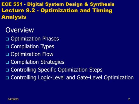 Ppt Ece 551 Digital System Design And Synthesis Powerpoint Presentation Id841661