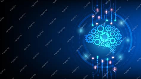 인공 지능 Ai 개념 벡터 일러스트 레이 션을 만드는 첨단 기술 내부 인공 지능 인공 두뇌 회로 두뇌 프리미엄 벡터