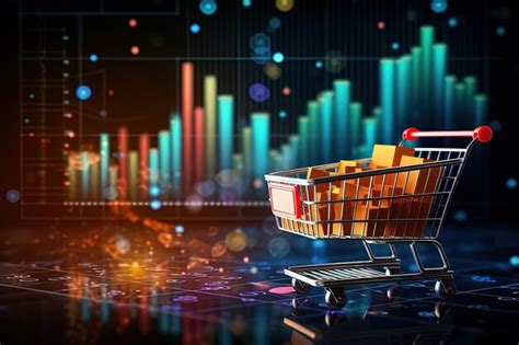 Premium Ai Image Shopping Cart Surrounded By Colorful Data Charts And