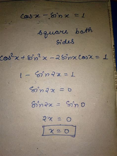 Find General Solution Of Cosx Sinx1