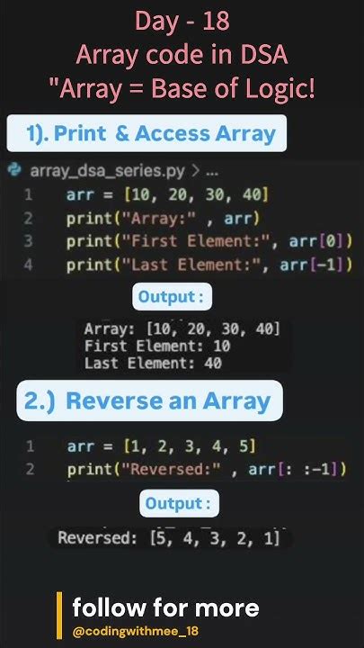 🚀 7 Most Important Array Codes In Dsa Master Arrays In One Video 💻