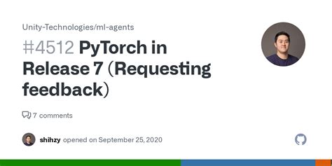 pytorch in release 7 requesting feedback · issue 4512 · unity