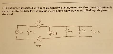solved find the power associated with each element two