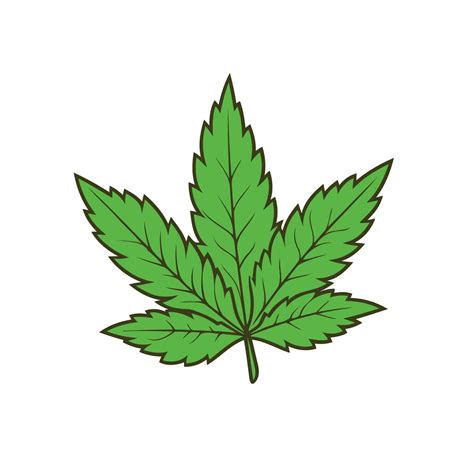 Sleek And Simple Vector Illustration Of A Weed Leaf Perfect For Logos