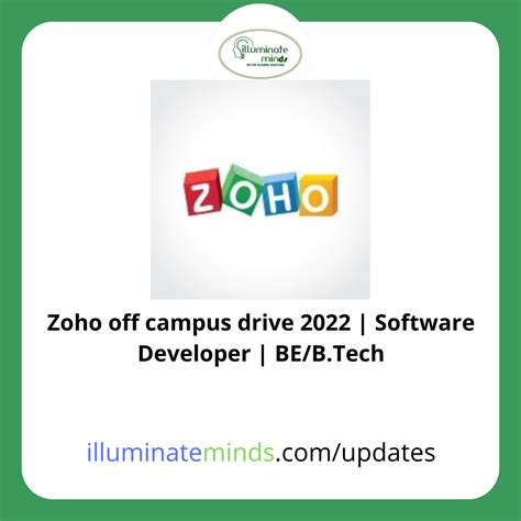Zoho Off Campus Drive 2022 Software Developer Bebtech 20192020