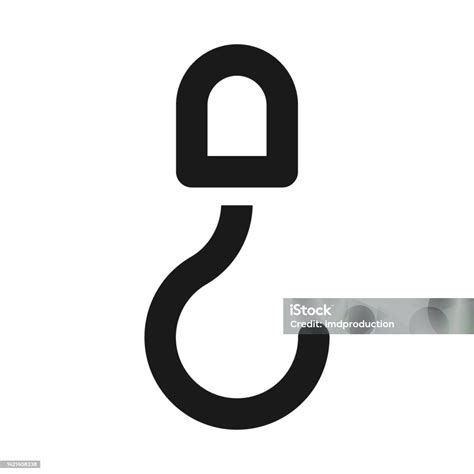 후크 얇은 선 아이콘입니다 크레인 후크 라인 벡터 일러스트 레이 션 가득 찬에 대한 스톡 벡터 아트 및 기타 이미지 가득 찬 강철 건축 Istock
