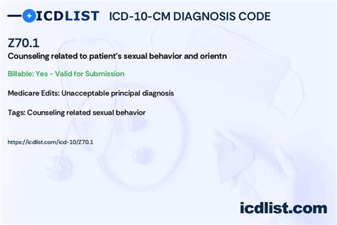 ICD CM Diagnosis Code Z Counseling Related To Patient S Sexual Behavior And Orientation