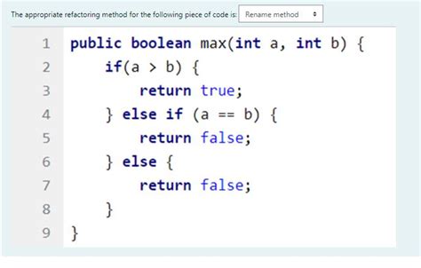 Solved The Appropriate Refactoring Method For The Following Chegg
