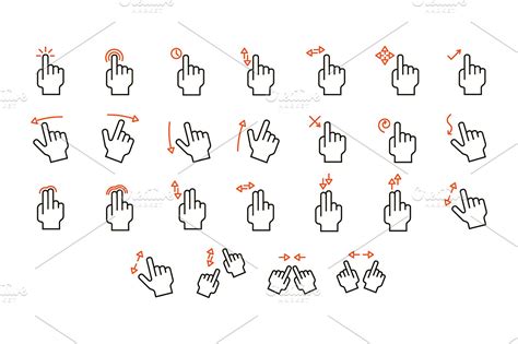 Touch Screen Gestures Set ~ Icons ~ Creative Market