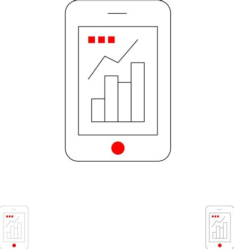 graph analytics info graphic mobile mobile graph bold and thin black