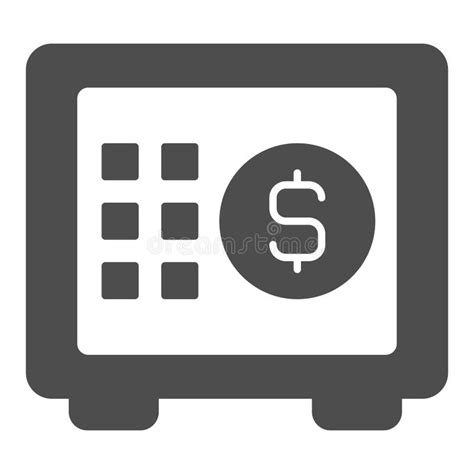 Code Lock Safe With Dollar Coin Solid Icon Financial Advice Concept
