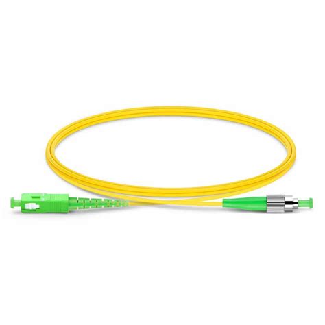 1m 3ft FC APC To SC APC Simplex OS2 Single Mode PVC OFNR 2 0mm Fiber Optic Patch Cable