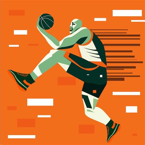 Vector de ilustración plana de jugador de baloncesto Vector Premium