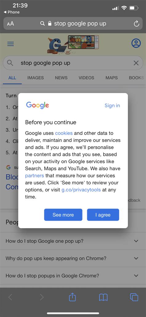 Google Pop Up Apple Community