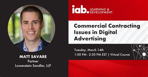 Iab On Linkedin Join Matthew Savare Of Lowenstein Sandler Llp As He Covers Various Topics…
