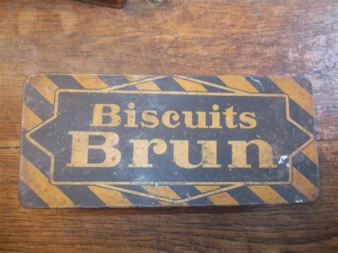 BOITE MÉTALLIQUE ANCIENNE biscuits brun EUR PicClick FR
