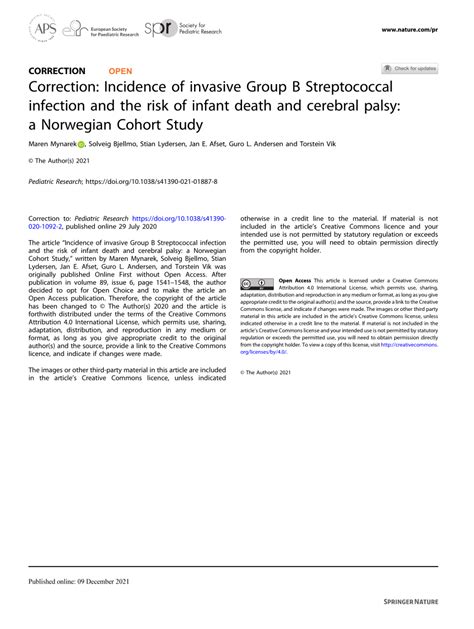 Pdf Correction Incidence Of Invasive Group B Streptococcal Infection