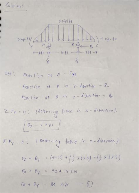 [solved] Determine The Reactions At Points A And B 5 Kip Ft 15 Kip Ft 15 Course Hero