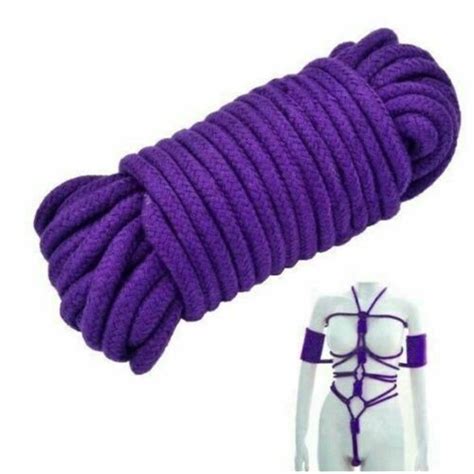 Bizarre Leather Shibari Bondage Rope 2 Pack Black And Purple Sex Toys