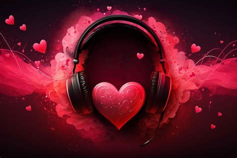 Premium Ai Image A Heart Shaped Red And Black Background With A Pair