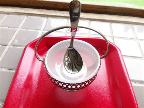 Jam Dish With Spoon Vintage Jam Dish Silver Plate Condiment Dish