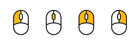 mouse button click icon set scroll function indicator symbol mouse
