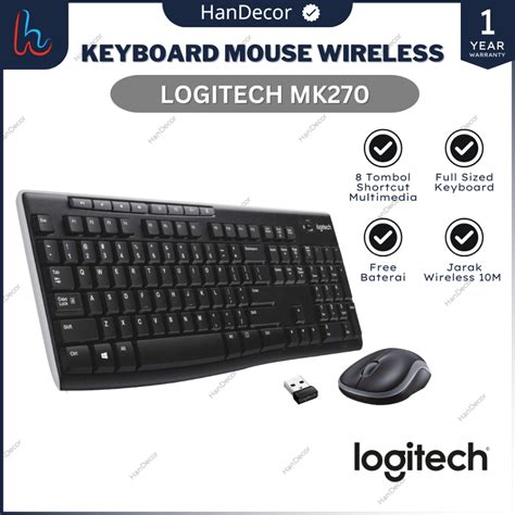 Jual Logitech Mk270 Keyboard Mouse Wireless Bundle Combo Logitech