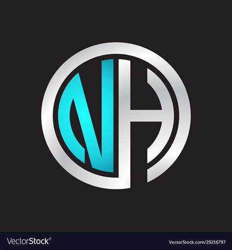 Nh Initial Logo Linked Circle Monogram Royalty Free Vector