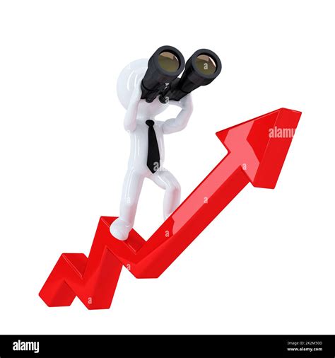 businessman with binoculars on top of the graph arrow business concept