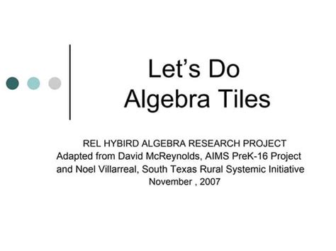 Solving Two Step Equations Using Algebra Tiles Ppt