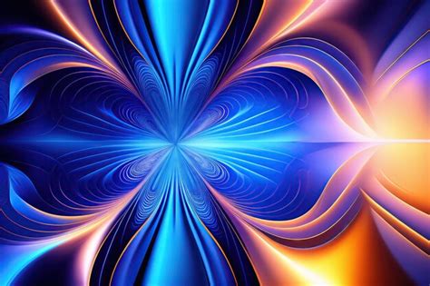 Premium Photo Abstract Fantastic Fractal Background Of Intertwining Glowing Blue Lines