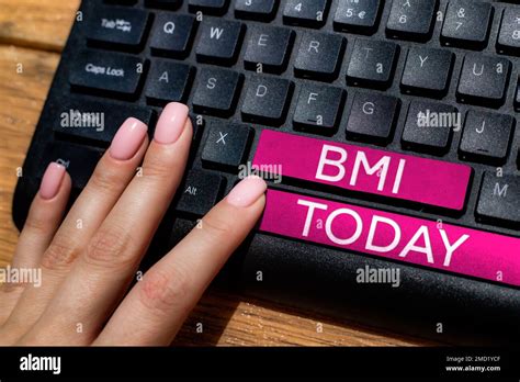 Writing Displaying Text Bmi Word Written On Method Of Estimating Body